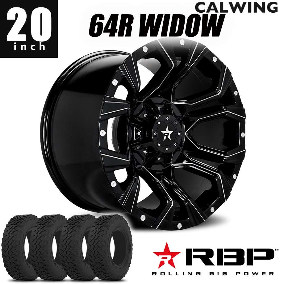 ラムピックアップ | ホイール RBP 64R WIDOW 20インチ 10J グロスブラック CNCグルーブ MUDタイヤ4本セット｜キャル ...